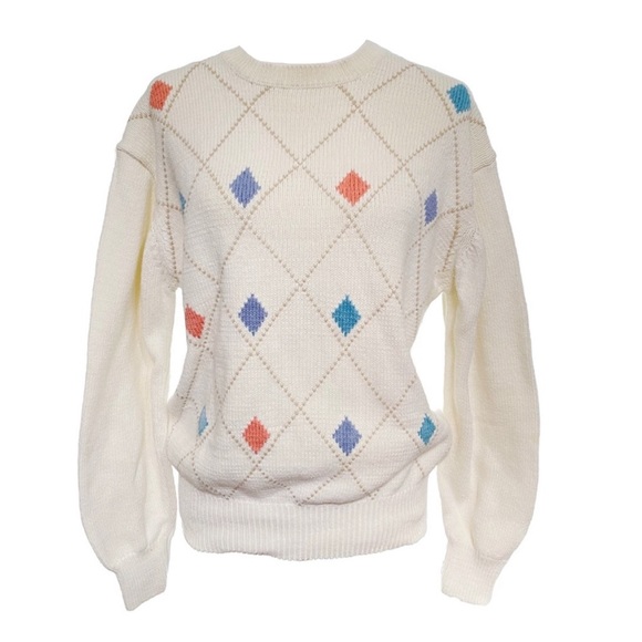 Vintage | Sweaters | Vintage Pringle Of Scotland Cream White Blue ...